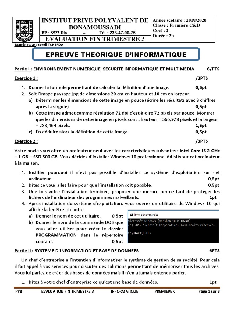 Probatoire Blanc PREMIERE CD | PDF | JavaScript | Internet