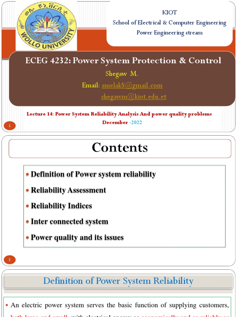 Power System Reliability & Quality | PDF | Reliability Engineering | Electrical Engineering