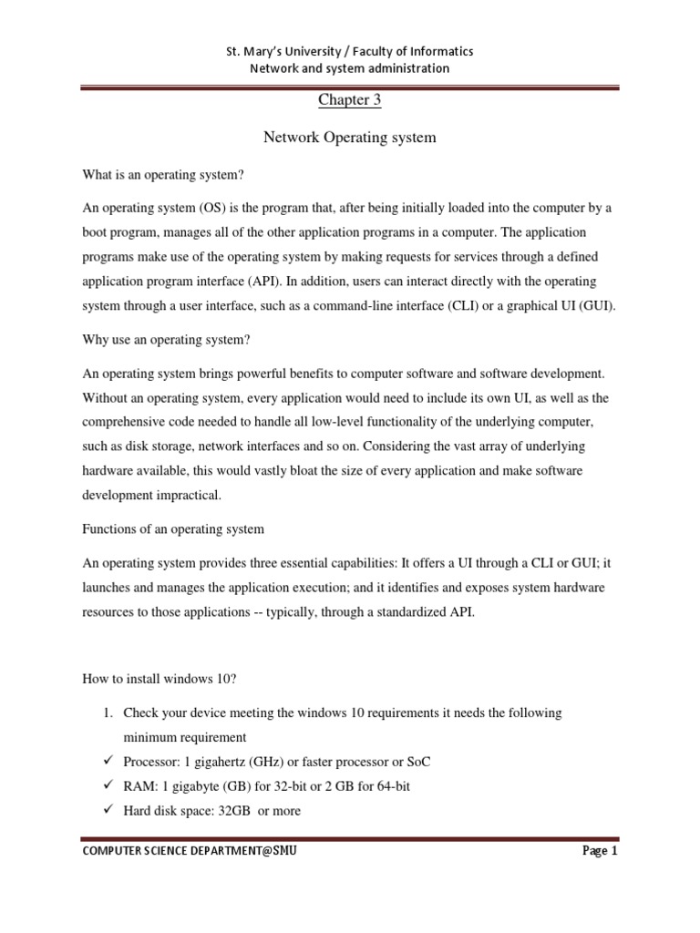 Network and System Administration Chapter 3 | PDF | Windows Server 2003 | Operating System