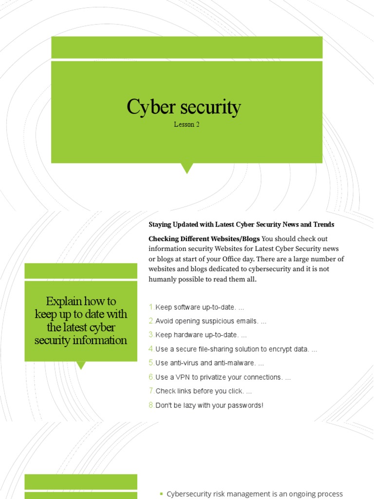 Cyber Security Lesson 2 | PDF | Security | Computer Security
