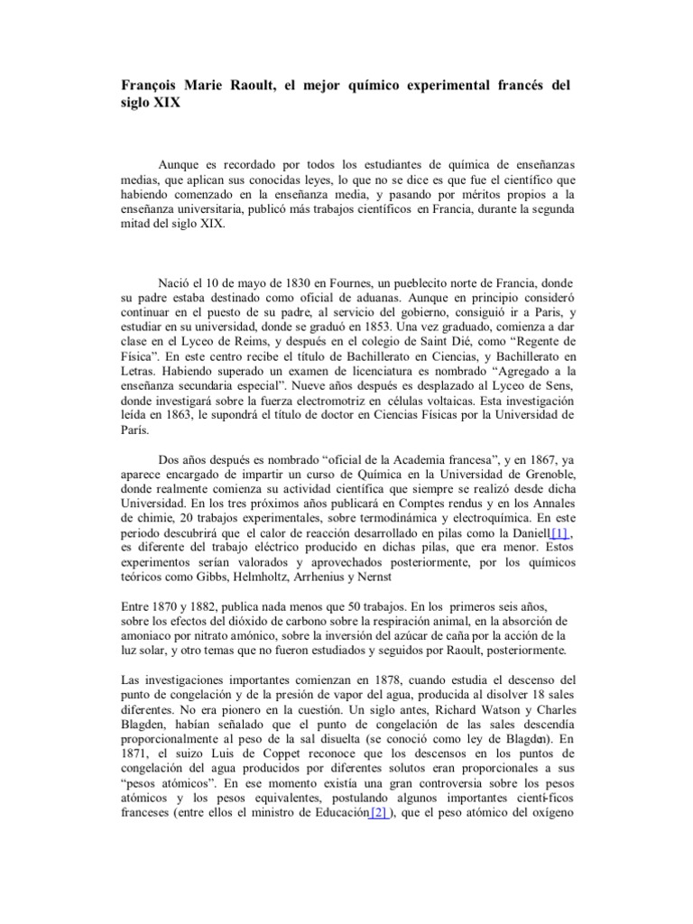 François Marie Raoult | PDF | Agua | Química