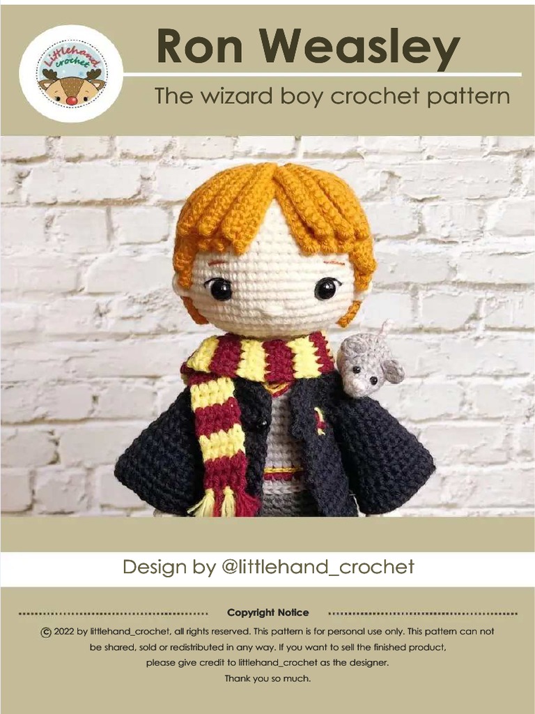 Ron Weasley The Wizard Boy Crochet Pattern | PDF | Crochet | Yarn