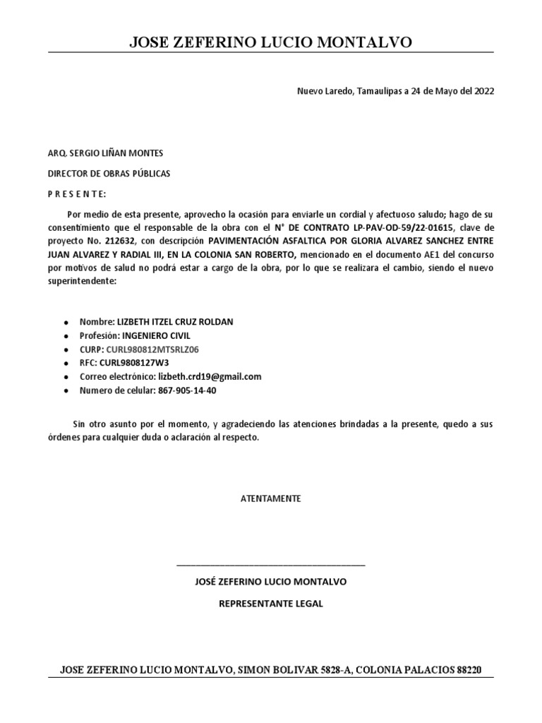 Oficio de Residente de Obra | PDF Oficio de Residente de Obra | PDF