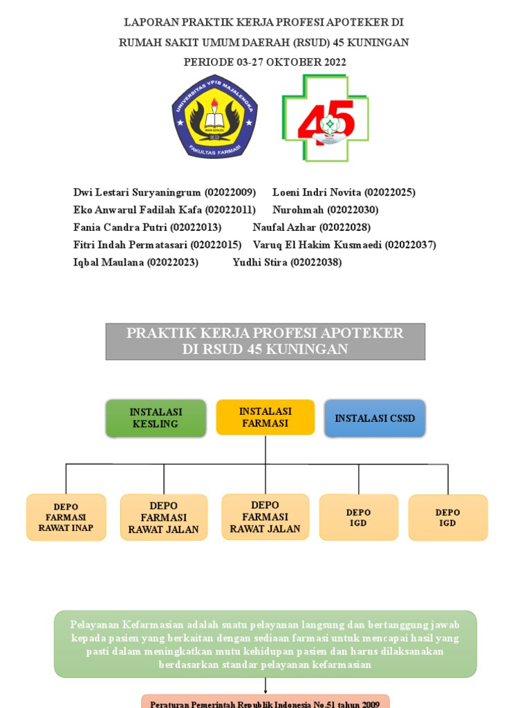 Laporan Praktek Kerja Profesi Apoteker Rumah Sakit Umum Pdf
