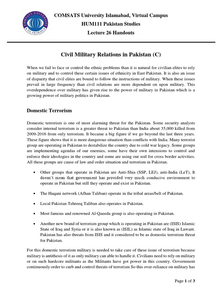 Lecture 26-31 | PDF | War On Terror | Pakistan