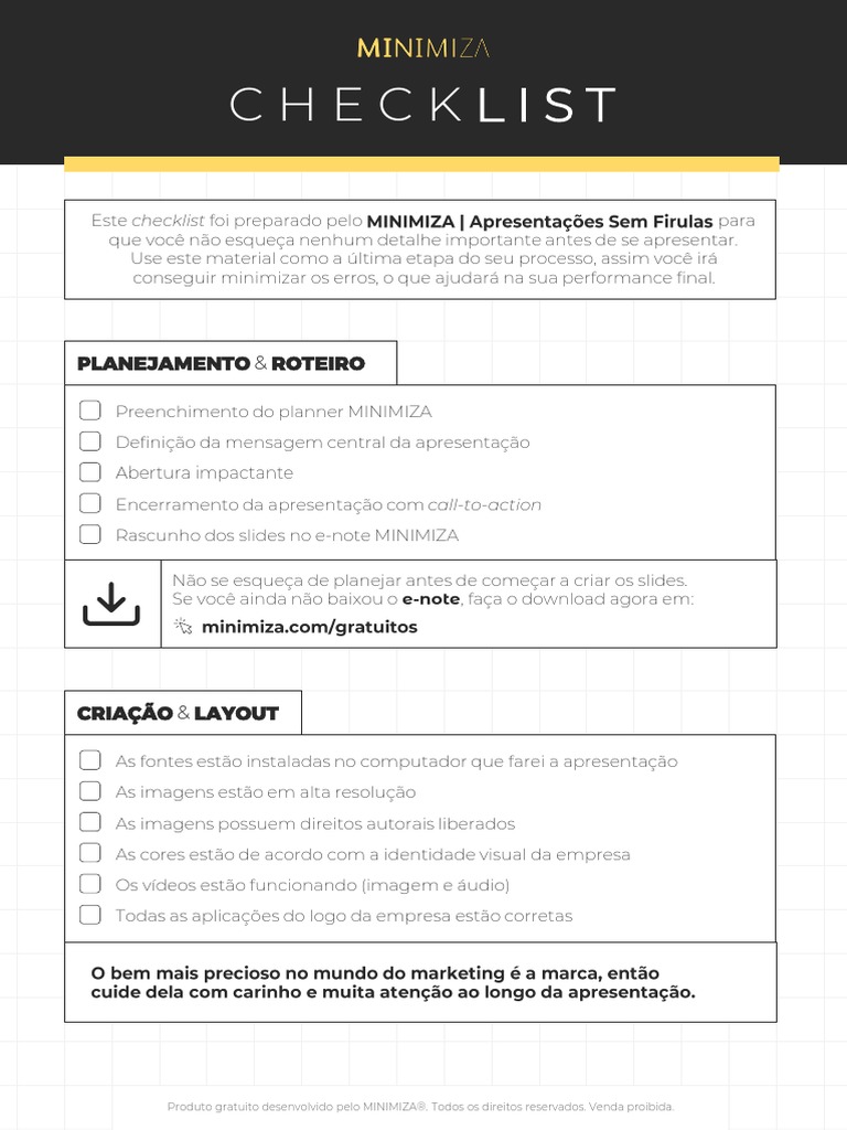 Checklist MINIMIZA | PDF