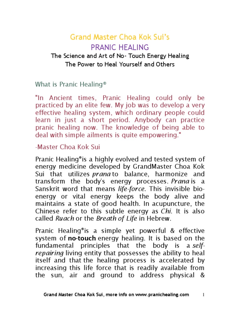 GMCKS Pranic Healing Intro1 | PDF | Prana | Yoga