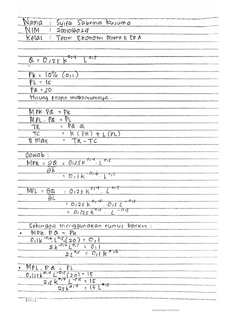 Syifa Sabrina Kusuma Mikro Ii Ep A Pdf