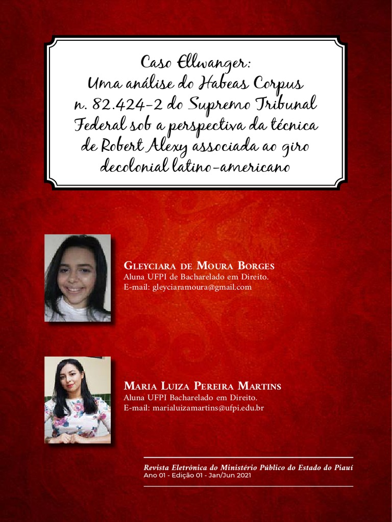 Caso Ellwanger Uma Análise Do Habeas Corpus N. 82.424 2 Do Supremo ...