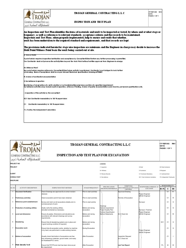ITP For Wall Panels Installation | PDF | General Contractor ...