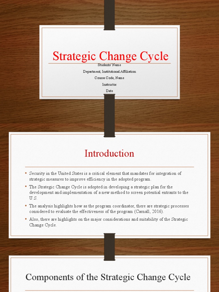 Strategic Change Cycle | PDF | Strategic Planning | Goal