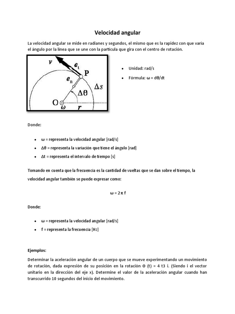 Velocidad Angular | PDF