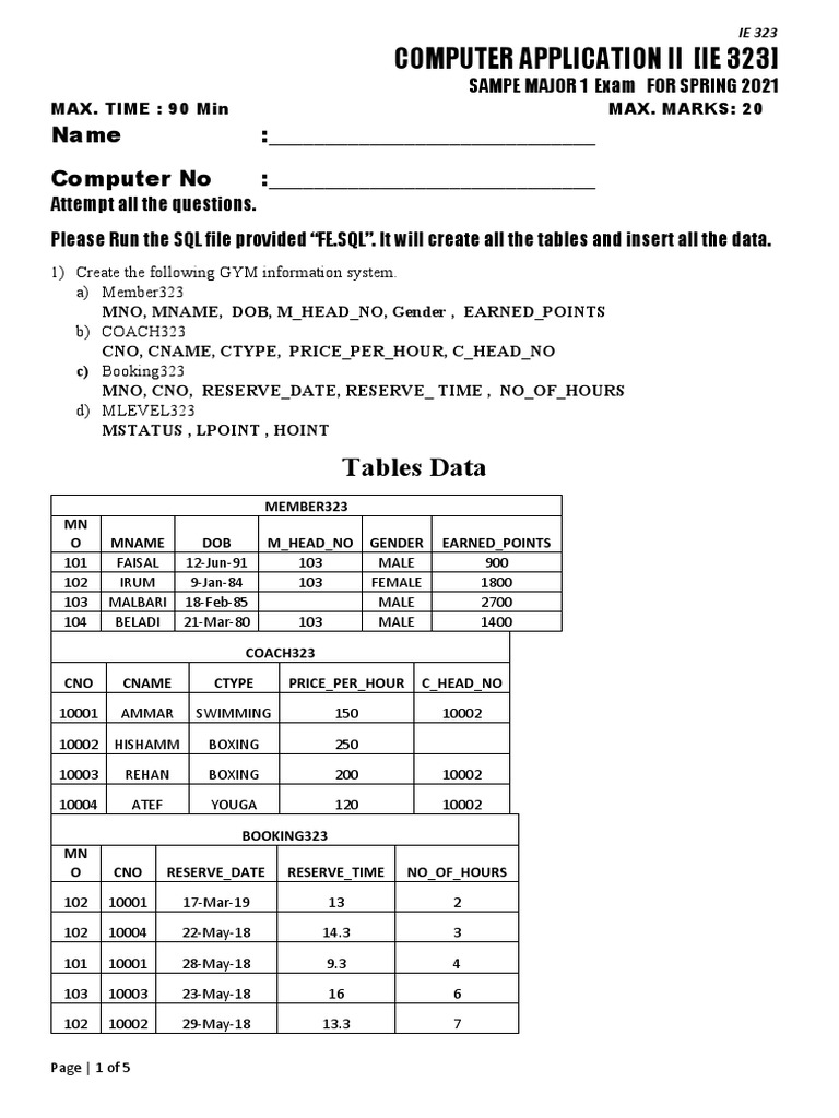Ie323 Sample Major 1 Exam | PDF | Software Development | Information Technology