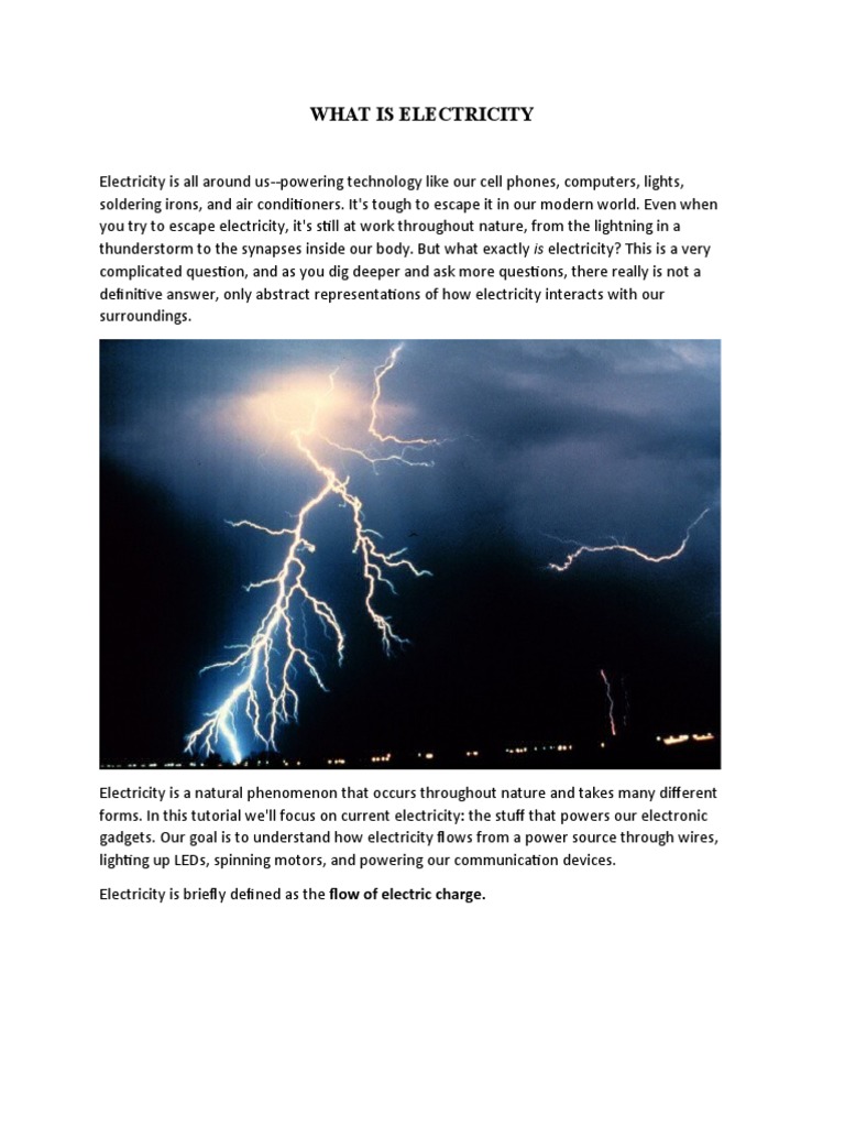 What Is Electricity | PDF