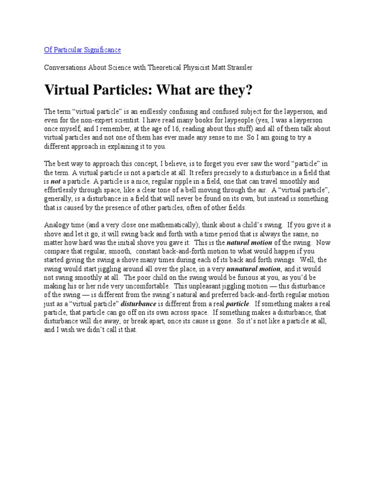 Understanding Virtual Particles | PDF | Electron | Photon