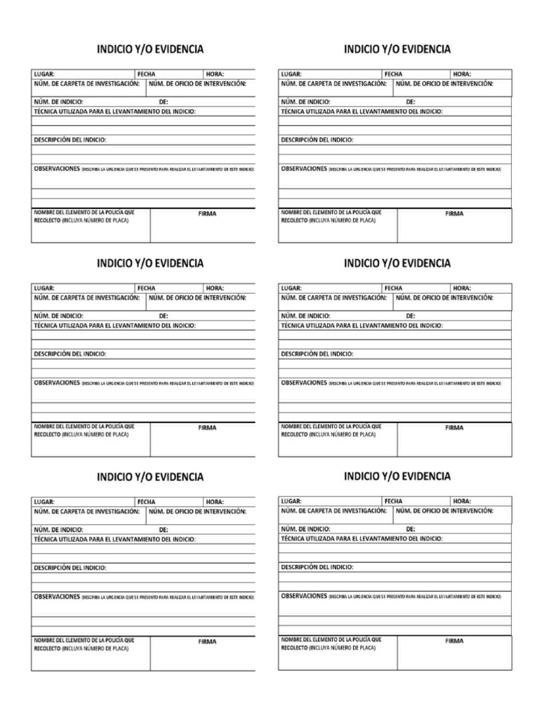 Etiquetas de Material Probatorio. | PDF