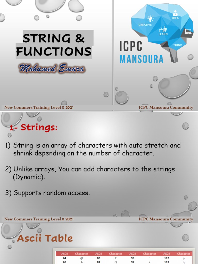 String & Functions | PDF | String (Computer Science) | Scope (Computer ... String & Functions | PDF | String (Computer Science) | Scope (Computer ...