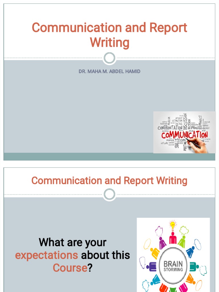 LECTURE 1 Communication and Report Writing | PDF | Communication ...