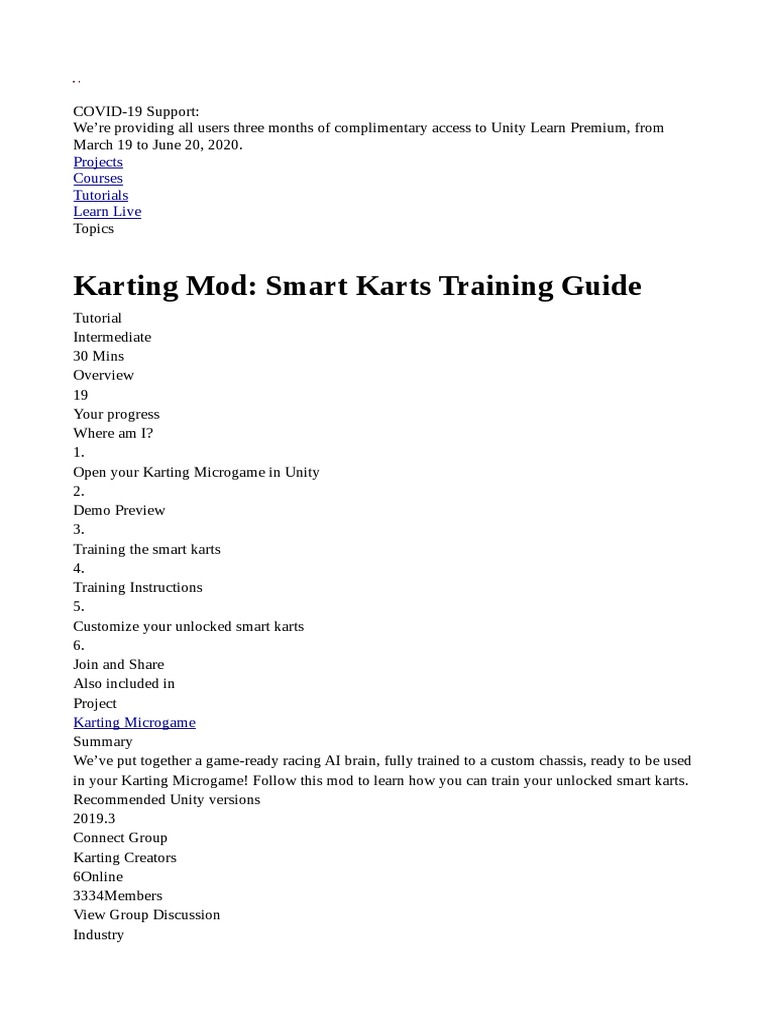 Smart Karts | PDF | Unity (Game Engine) | Artificial Neural Network