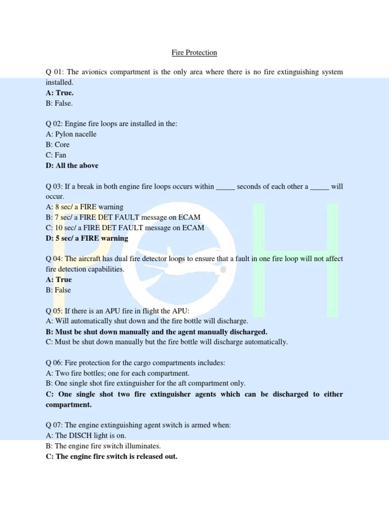 6 Fire Protection Answers | PDF | Fires | Avionics