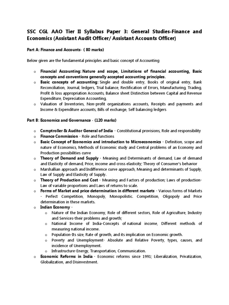 Syllabus Aao Paper 3 | PDF | Economics | Demand