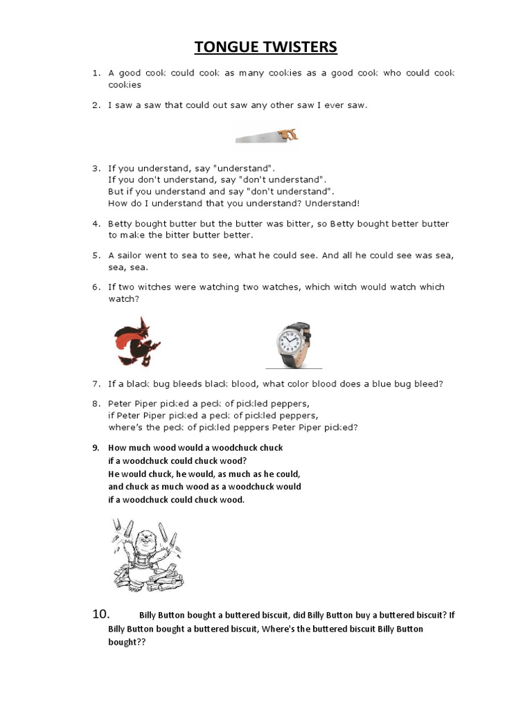 Tongue Twisters | PDF