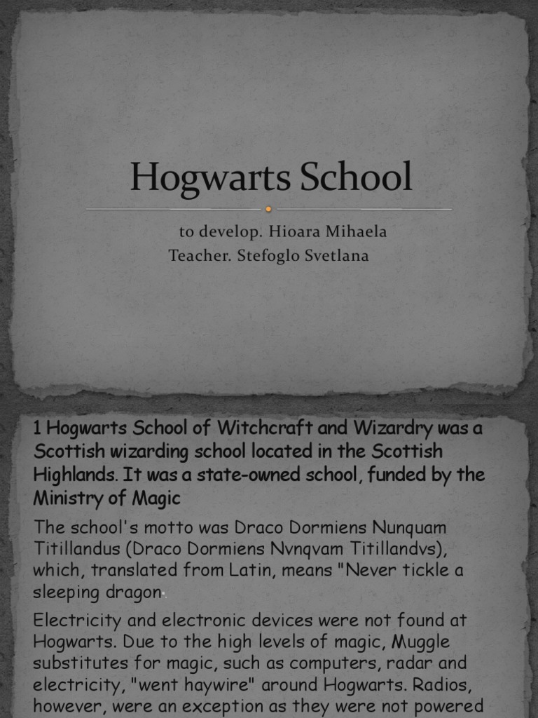 Hogwarts School Overview and Curriculum | PDF