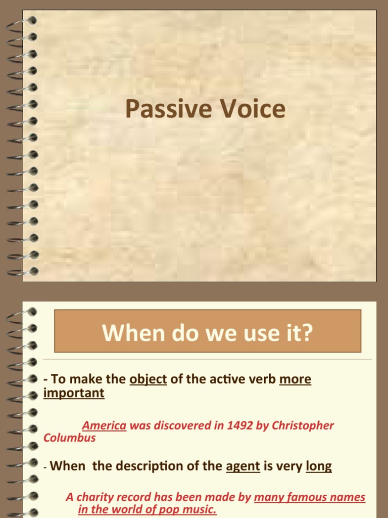Passive Voice - Presentation | PDF | Verb | Perfect (Grammar)
