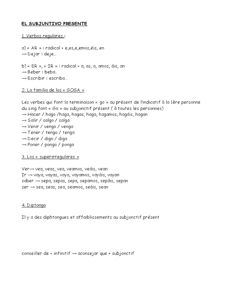 El Subjuntivo Presente | PDF