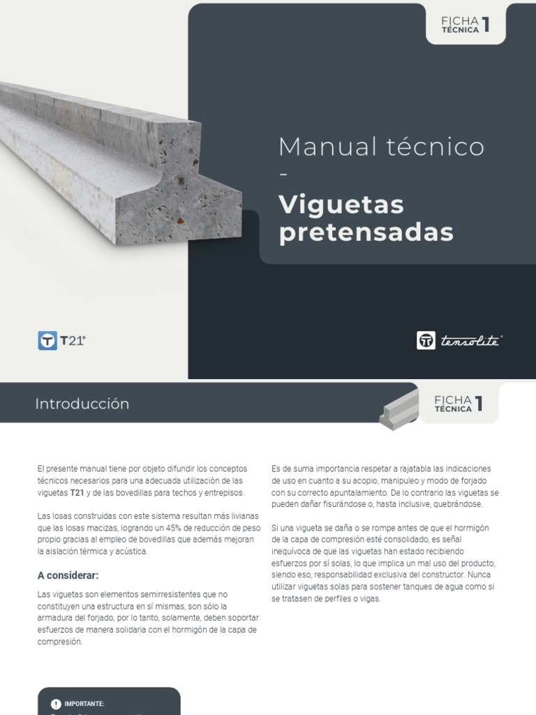 Tensolite Viguetas T21 Manual Técnico | PDF