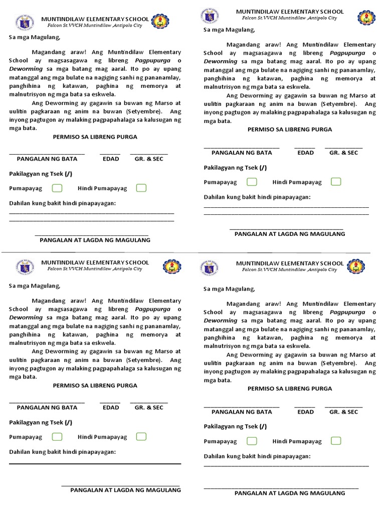Deworming Consent | PDF