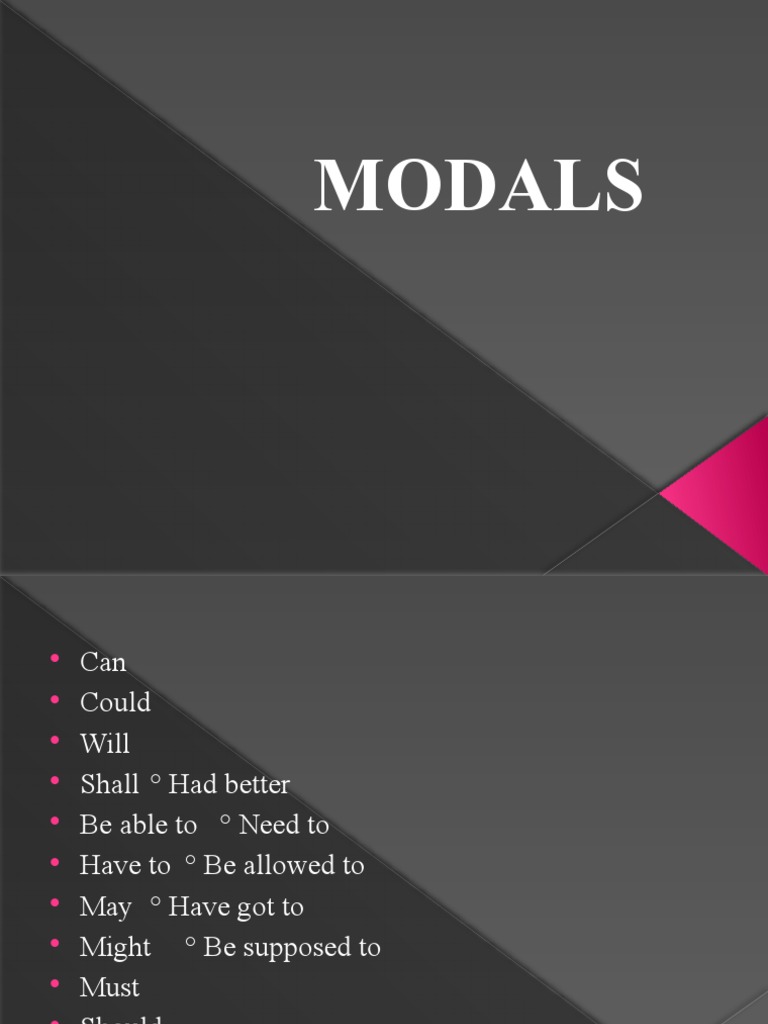 MODALS | Download Free PDF | Linguistics