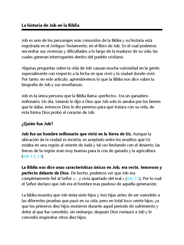 La Historia de Job en La Biblia | PDF