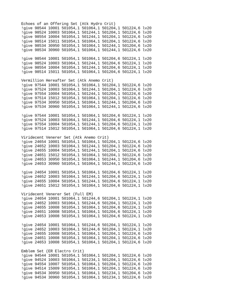 OP Artifacts Commands | PDF | Home & Garden | Technology & Engineering