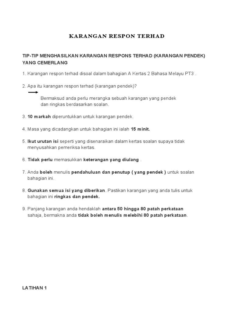 Modul Karangan Respon Terhad | PDF