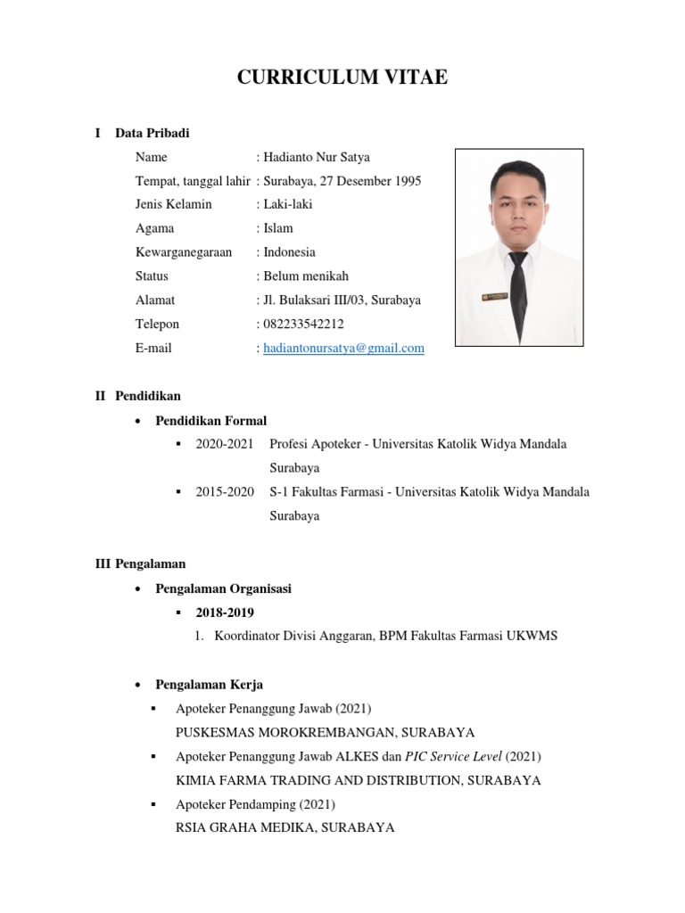 CV Hadianto Nur Satya | PDF | Indonesia