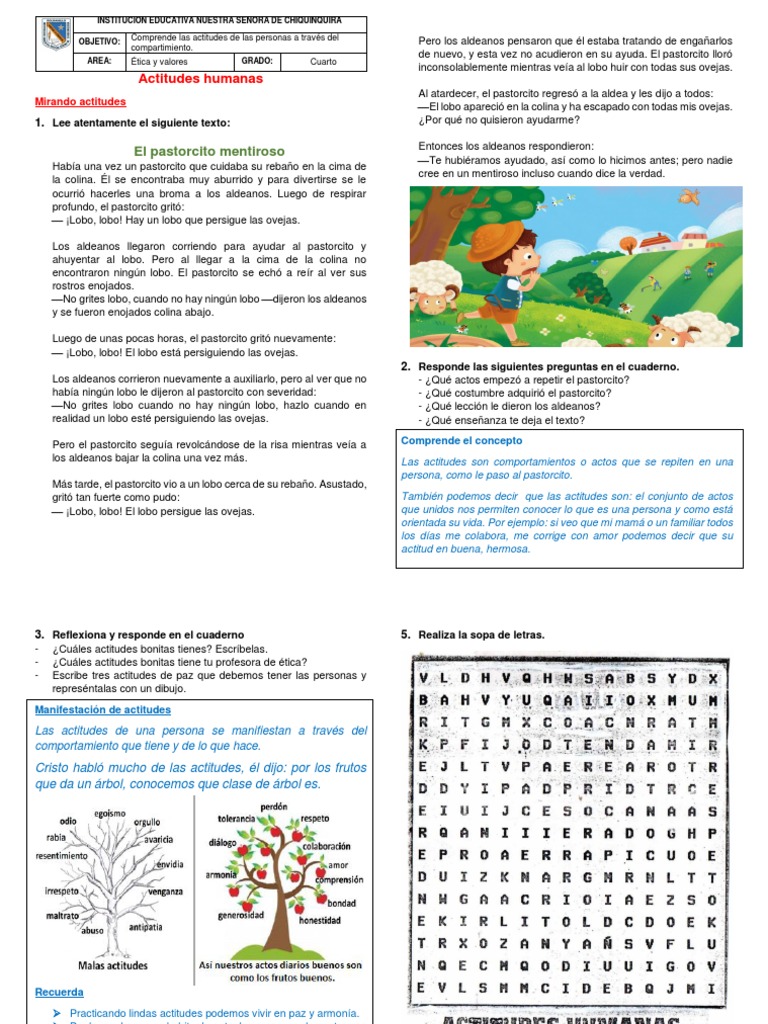 Taller 6 Etica y Valores 4° | PDF