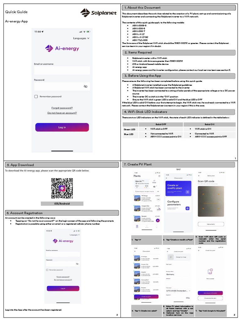 Ai Energy Quick Installation Guide en v01 | PDF | Wi Fi | Mobile App