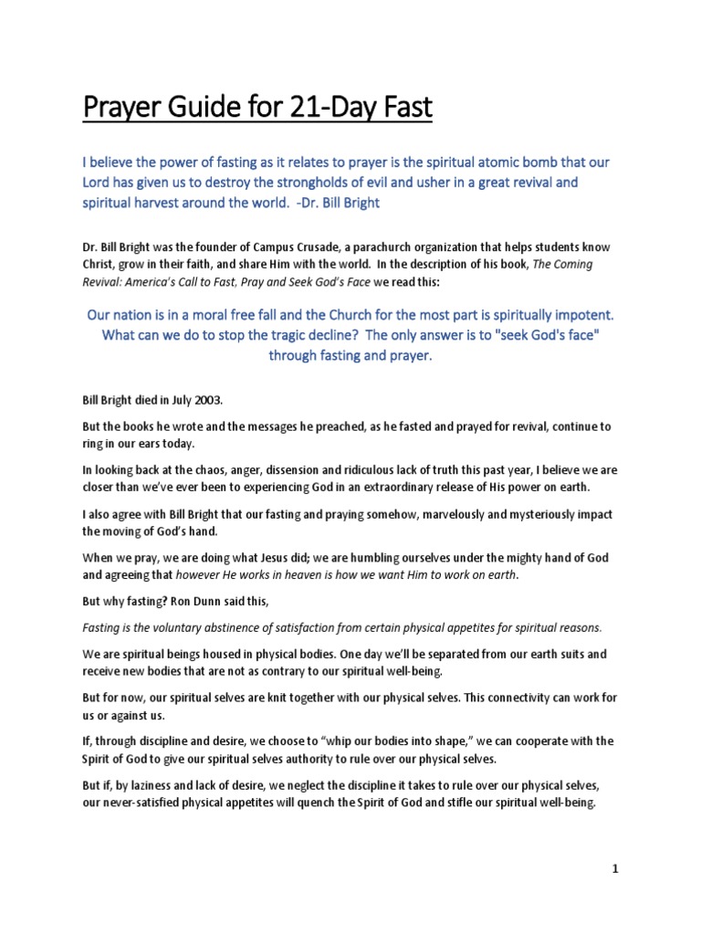 Complete 21 Day Fasting and Praying Guid 60 | PDF