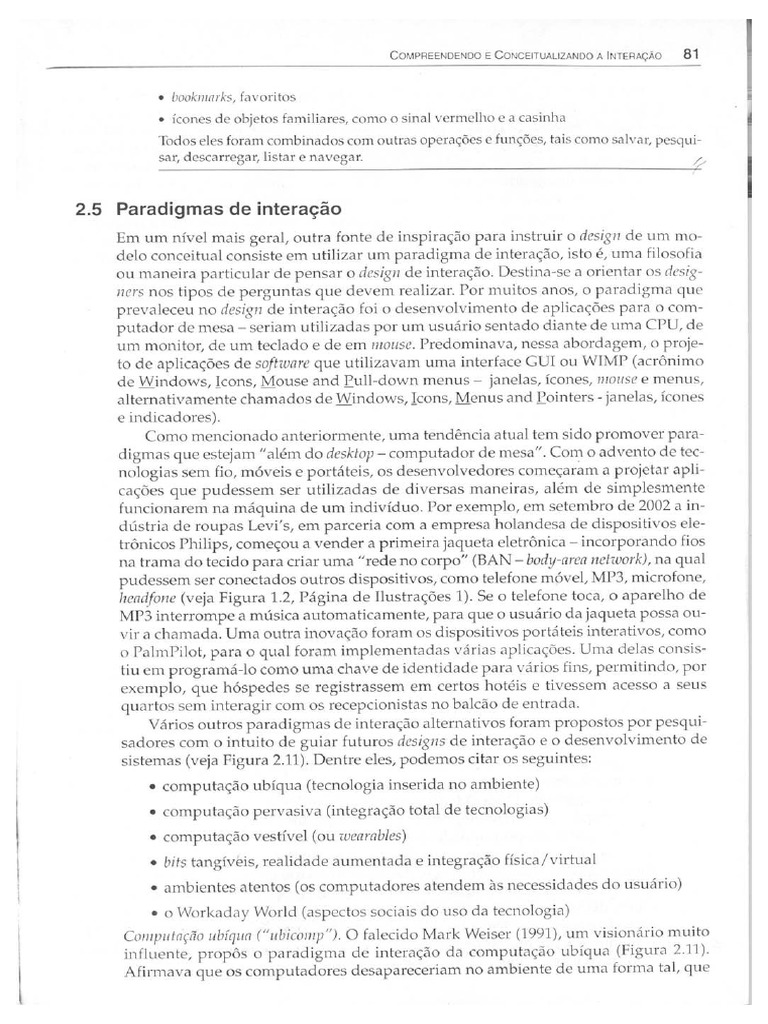 02 - Design de Interação 2005 - Paradigmas de Interação (p81 - p92) | PDF