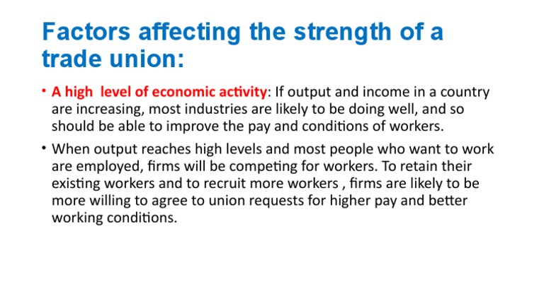 Factors Influencing Trade Union Strength | PDF