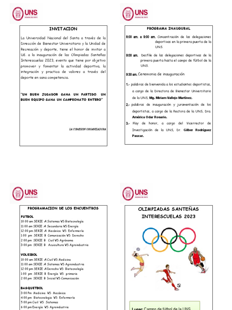 Programa de Inauguracion | PDF | Deportes