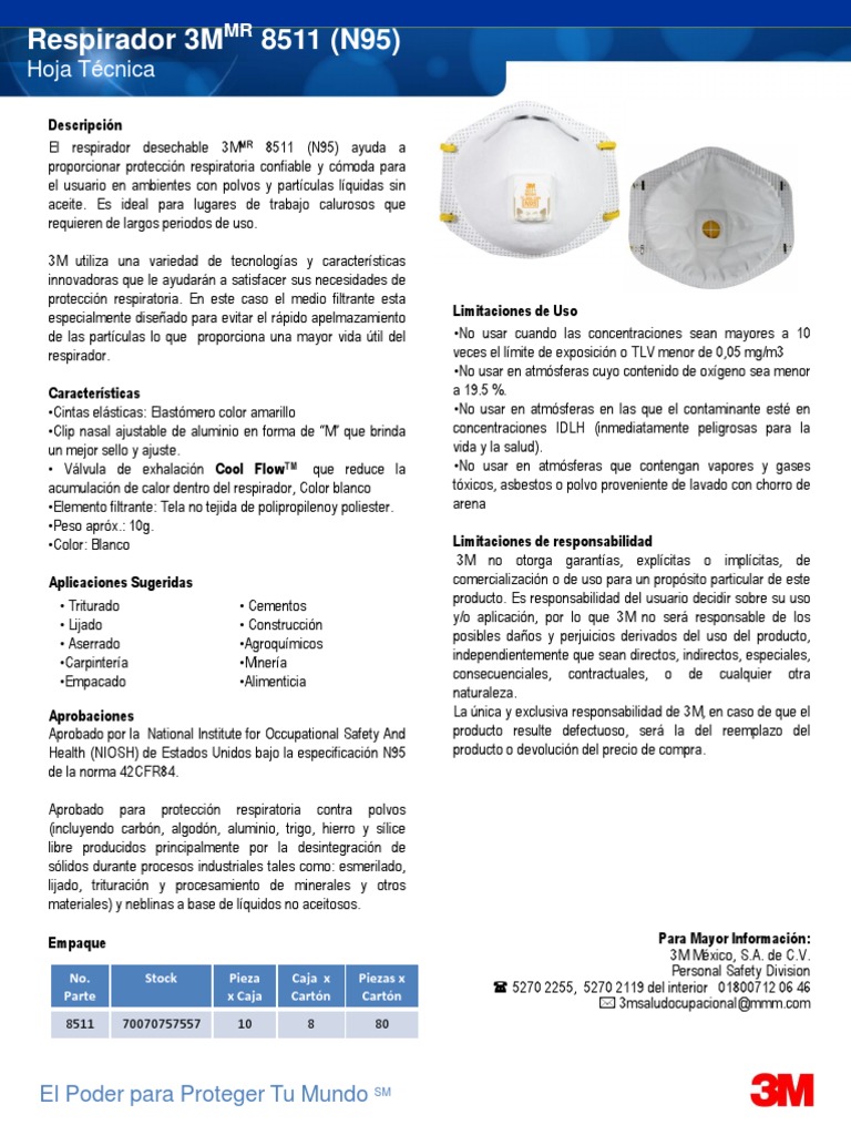 Mascarilla - 8511 | PDF | Química | Materiales