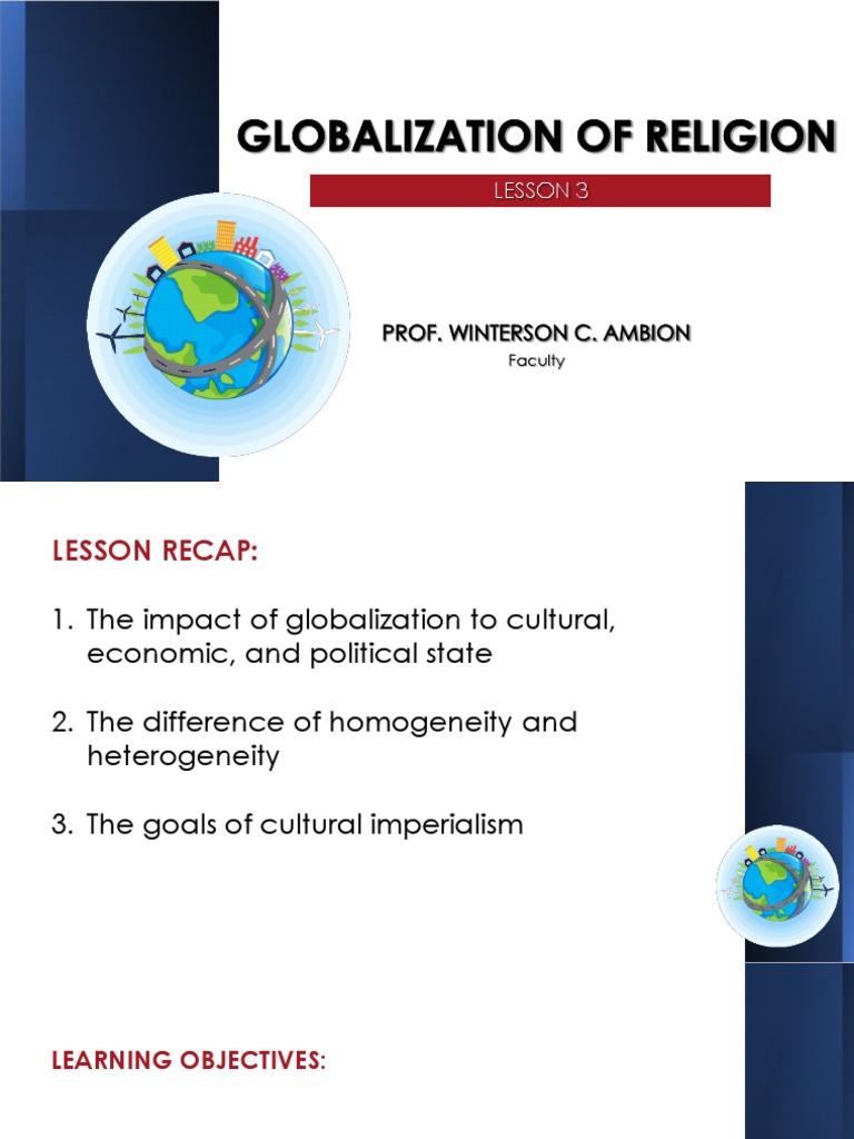 Lesson 3 Globalization of Religion.2 | PDF | Separation Of Church And State