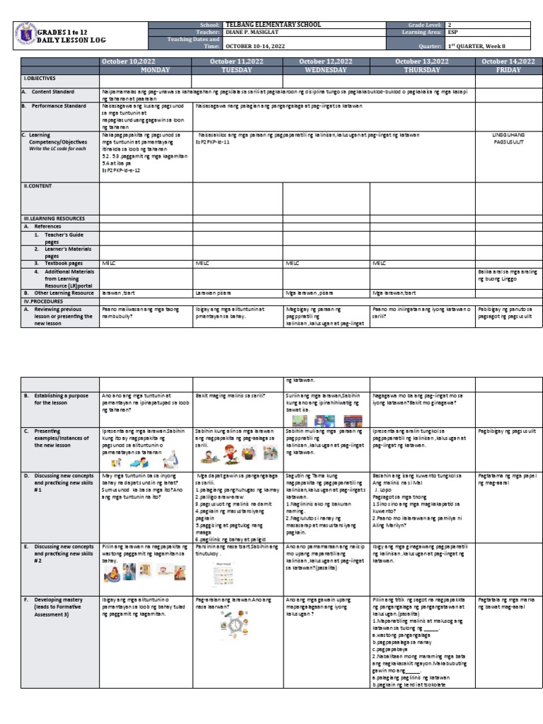 DLL Esp-2 Q1 W8 | PDF