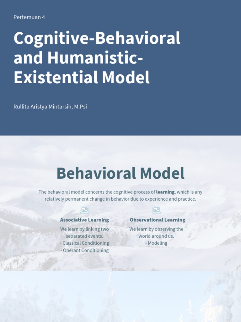 Pertemuan 4 - Cognitive-Behavioral and Humanistic-Existential Model ...