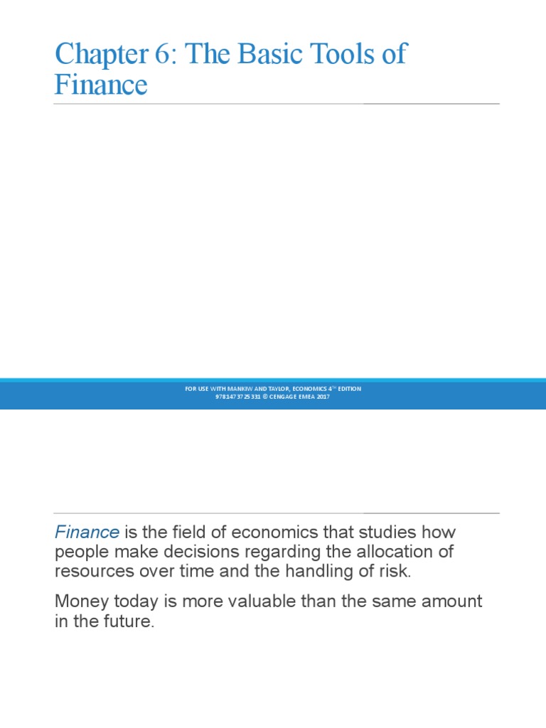 Chapter 6 The Basic Tools of Finance | PDF | Present Value | Risk