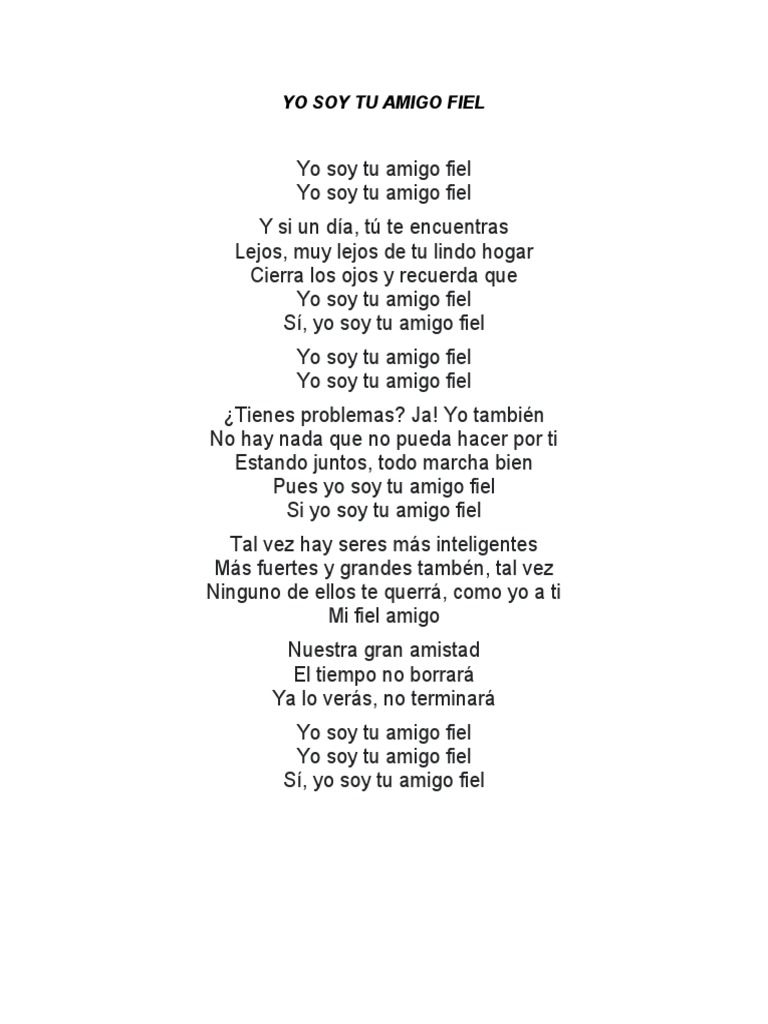 Yo Soy Tu Amigo Fiel | PDF | Hogar, jardinería y bricolaje | Relaciones ...