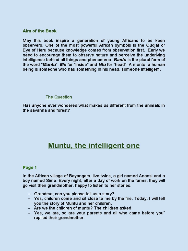 Muntu: The Intelligent One's Legacy | PDF | Home & Garden