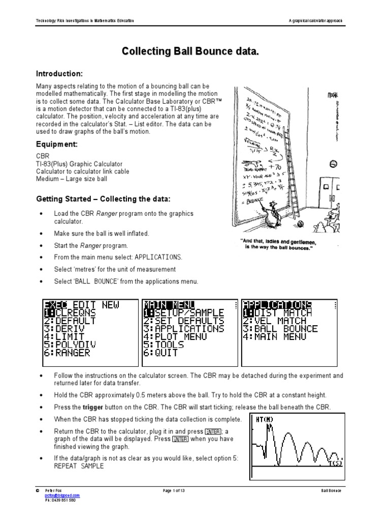 Ball Bounce Condensed Pdf Matrix Mathematics Equations